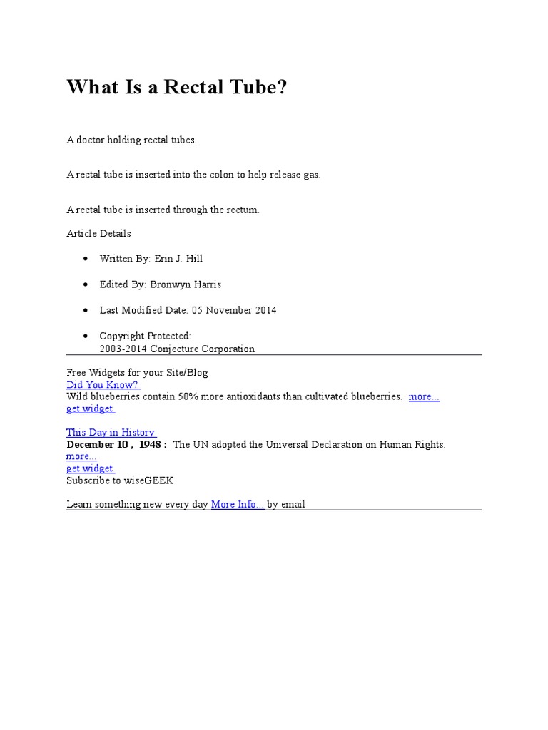 What Is A Rectal Tube | PDF | Rectum | Health Care