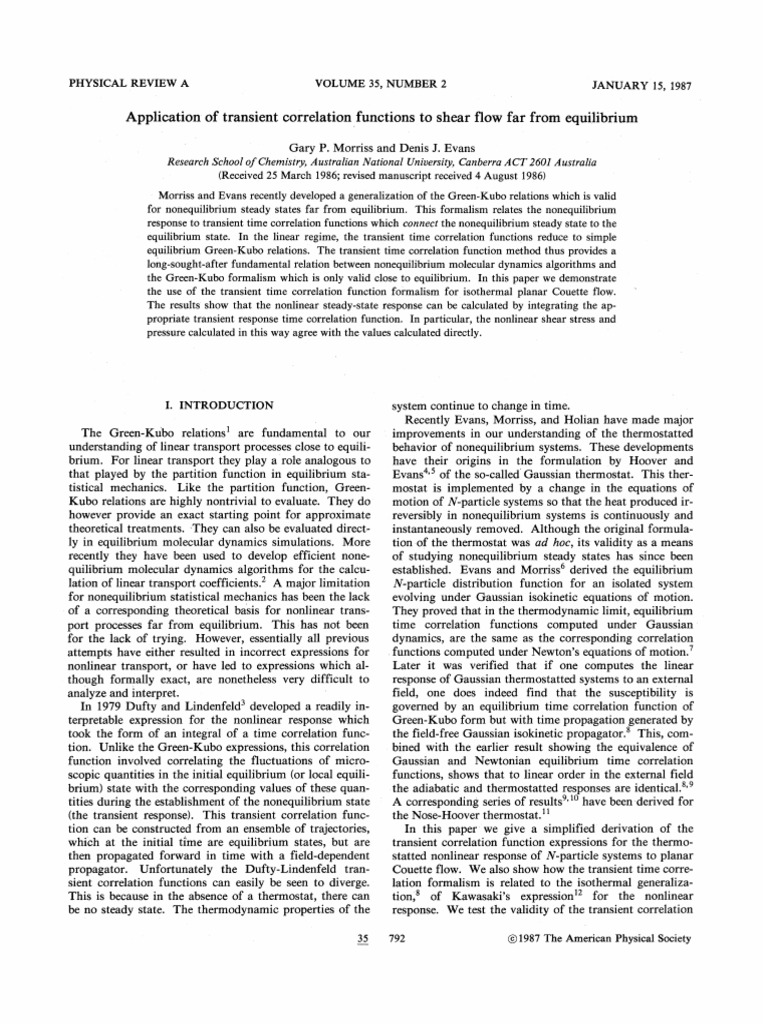 Transient Time Correlation Functions Pdf Non Equilibrium