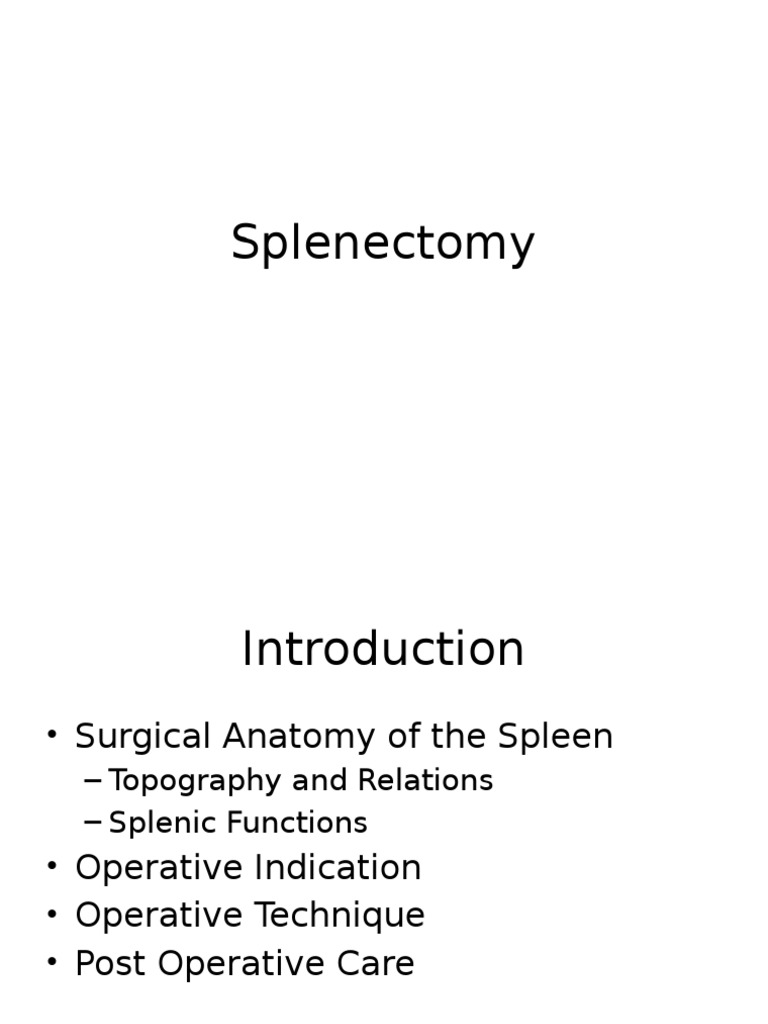 Teknik Operasi Splenektomi 2 | PDF | Spleen | Pancreas