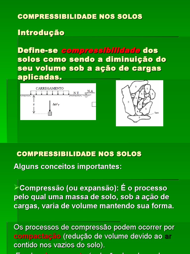 Compressibilidade Do Solos | PDF | Solo | Estresse (Mecânica)
