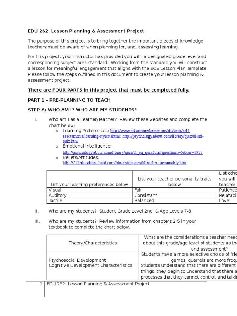 Lesson Planning & Assessment Guide | PDF | Educational Assessment ...