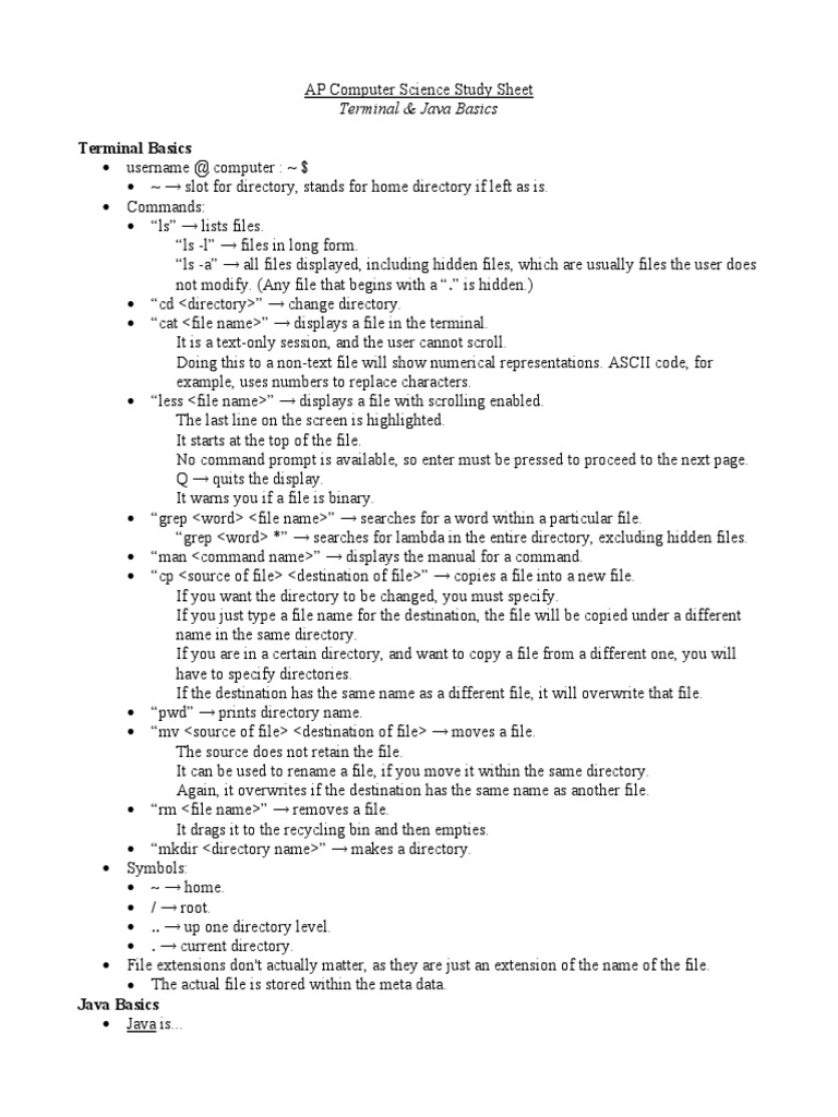 Compsci Review 2 | PDF | Constructor (Object Oriented Programming ...