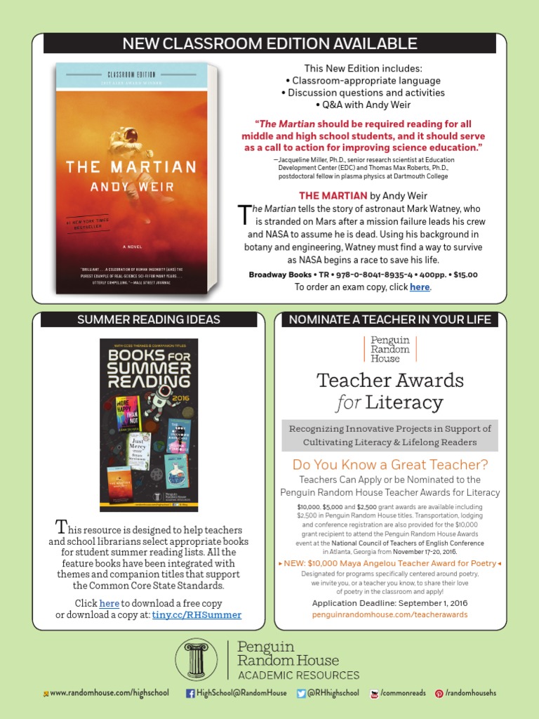 The Martian: Classroom Edition Guide | PDF | The Martian (Film) | Learning