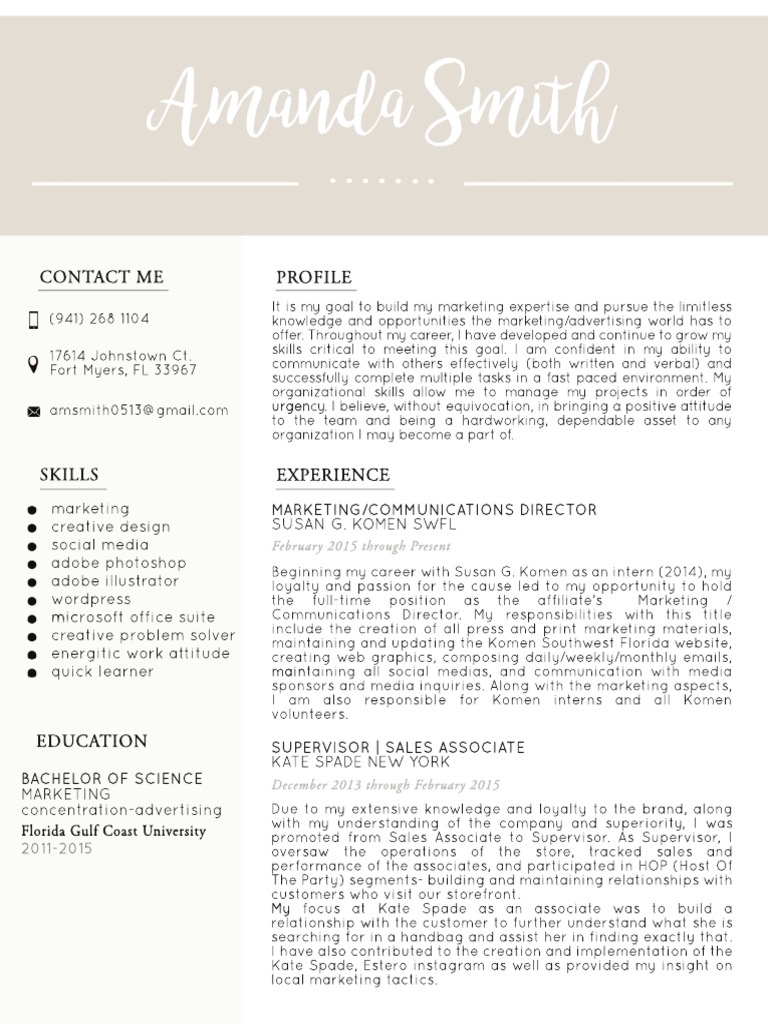 Marketing Director Profile: Amanda Smith | PDF