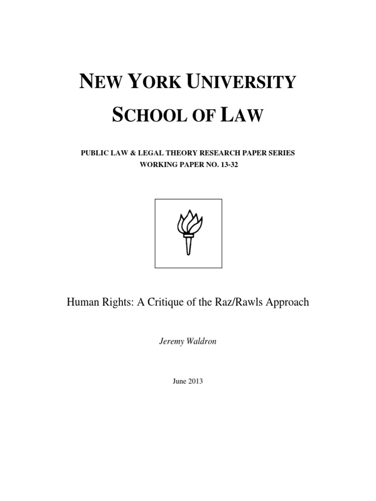 WALDRON, Jeremy. Human Rights - A Critique of The Raz Rawls Approach ...