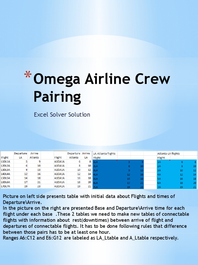 Omega Airline Crew Pairing | PDF | Sensitivity Analysis | Systems Science