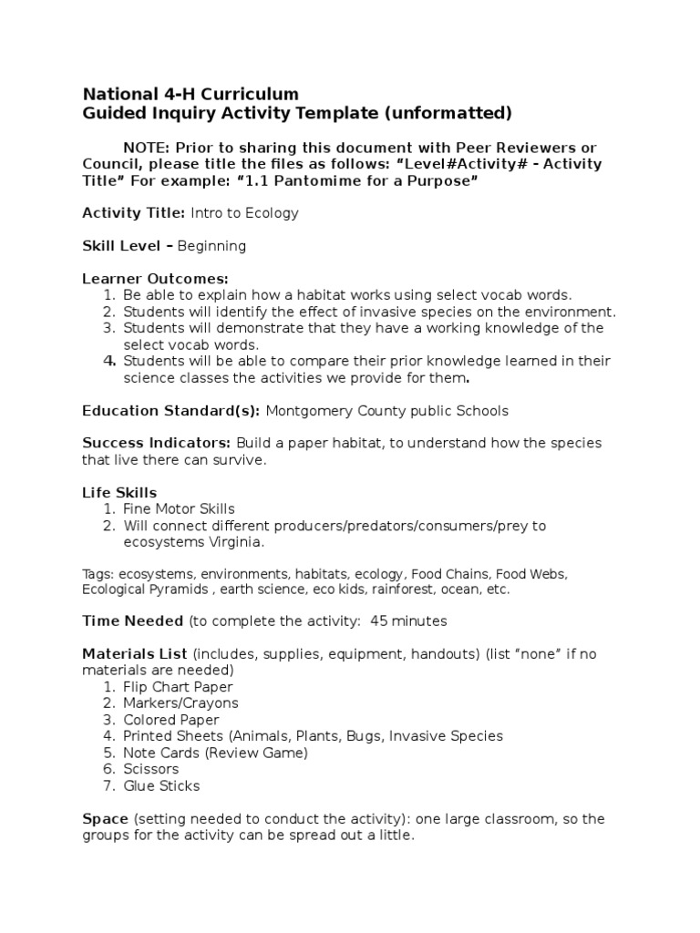 Invasive Species Worksheet For Third Grade