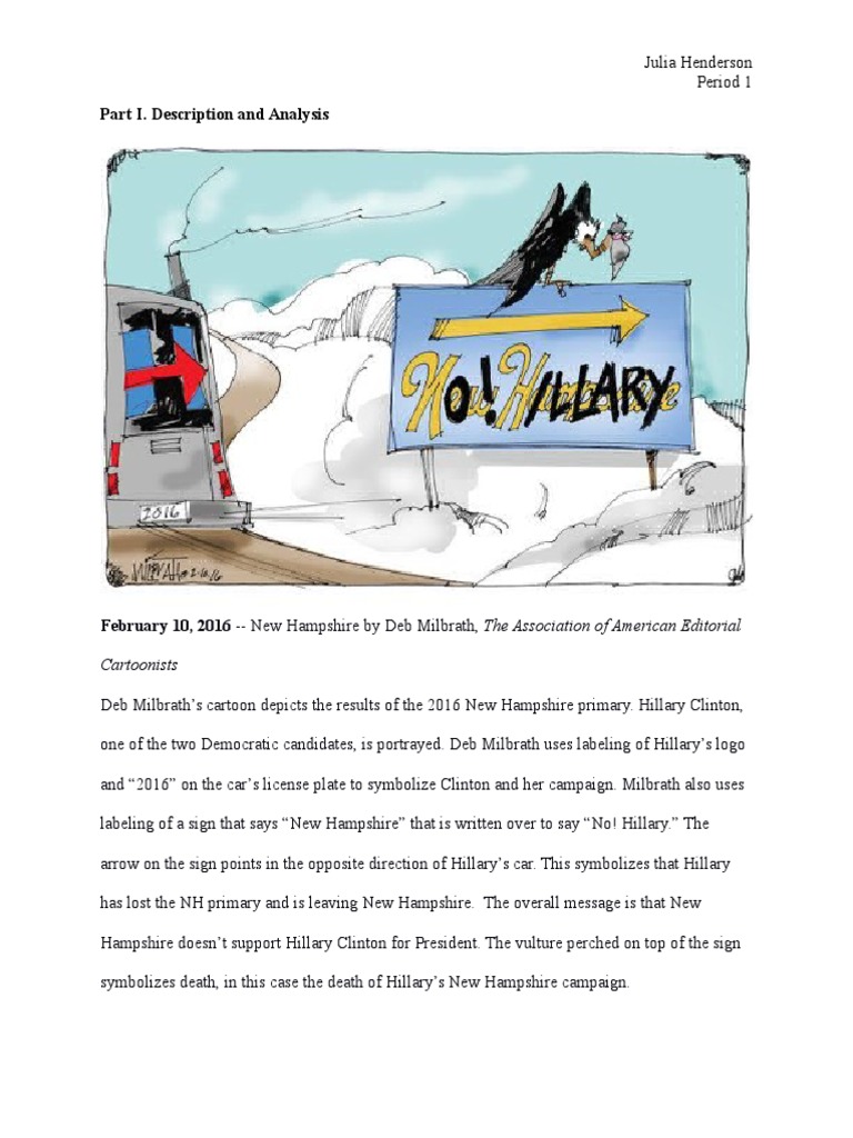 Political Cartoon Analysis and Reflection | PDF | New Hampshire Primary ...