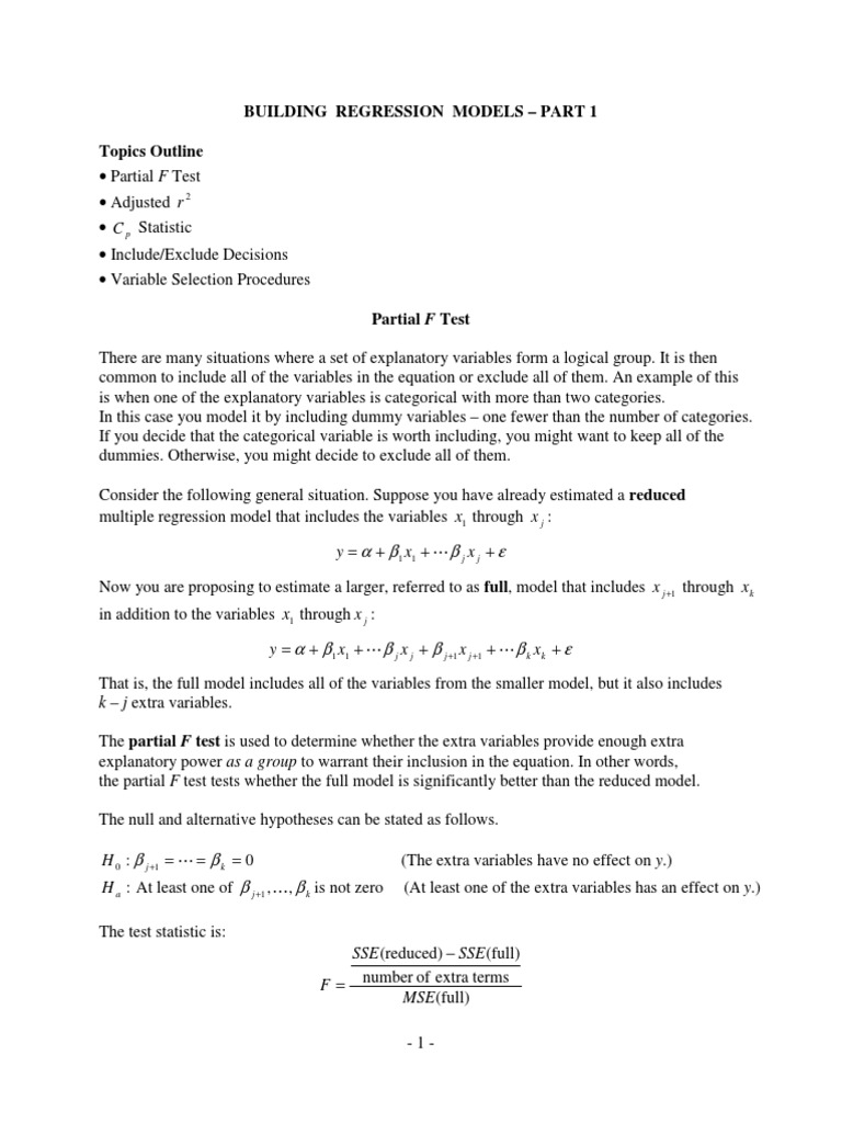 14 Building Regression Models Part1 PDF | PDF