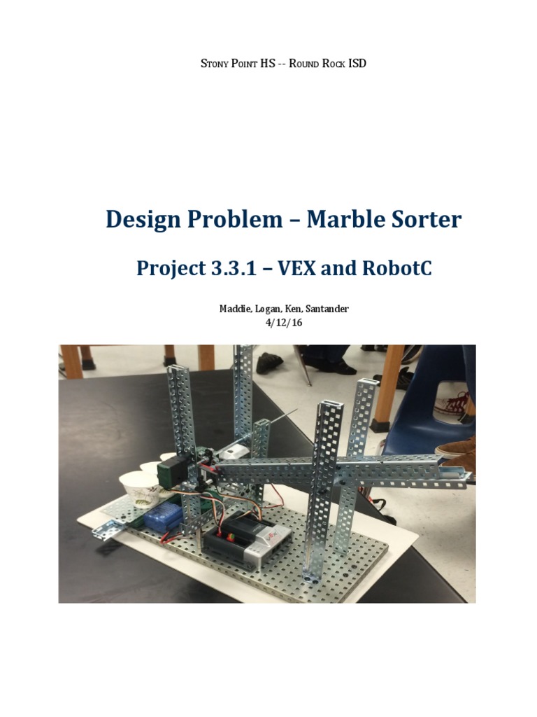 Marble Sorting Robot Design Project | PDF | Flashlight | Recycling