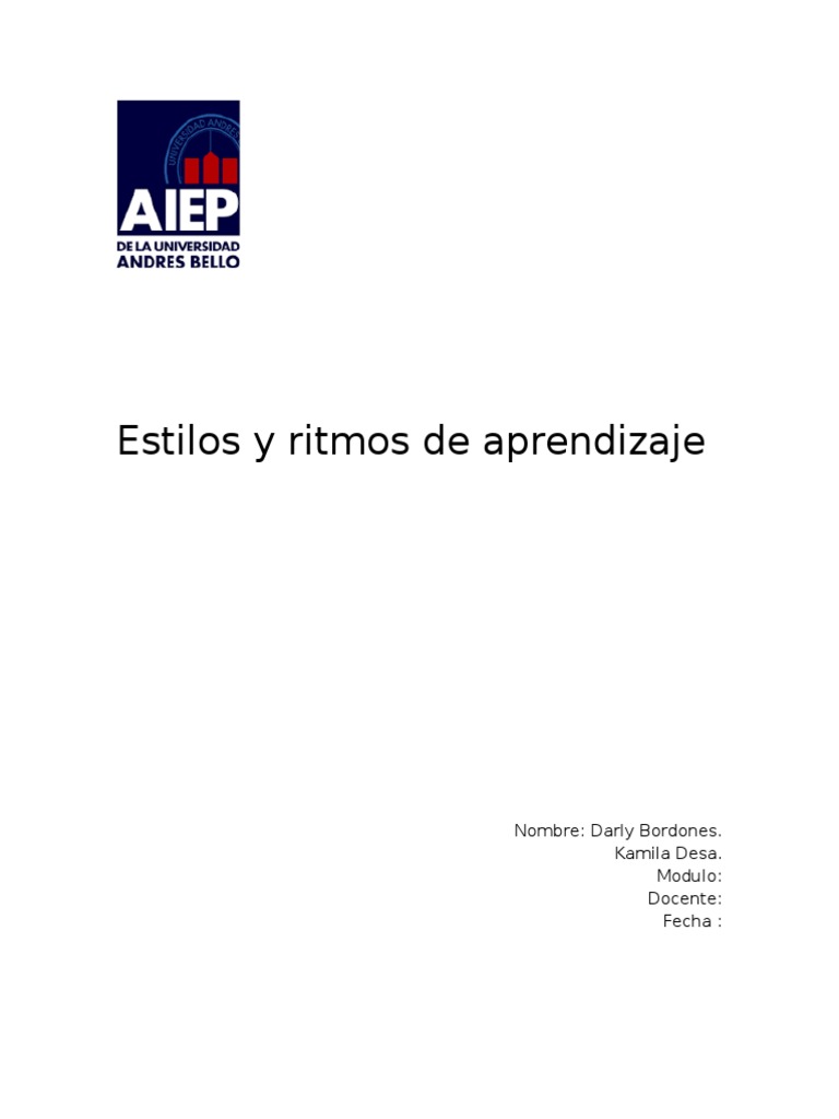 Estilos y Ritmos de Aprendizaje 2016 | PDF | Acción (filosofía) | Aprendizaje