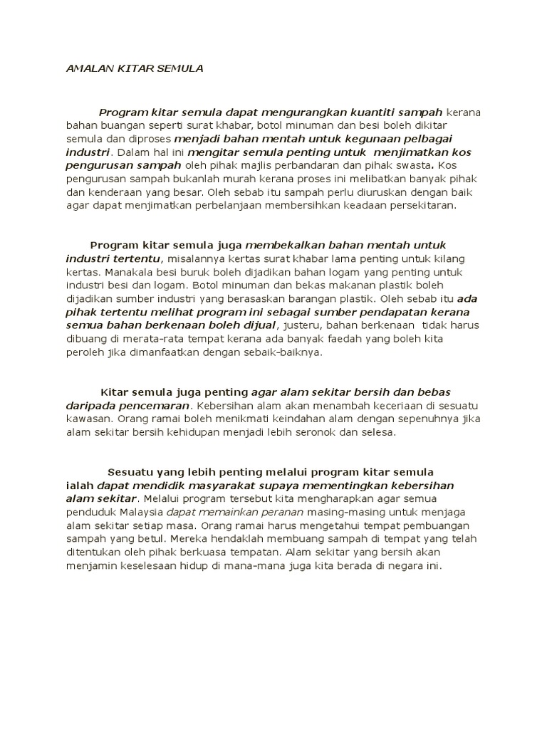 Amalan Kitar Semula | PDF