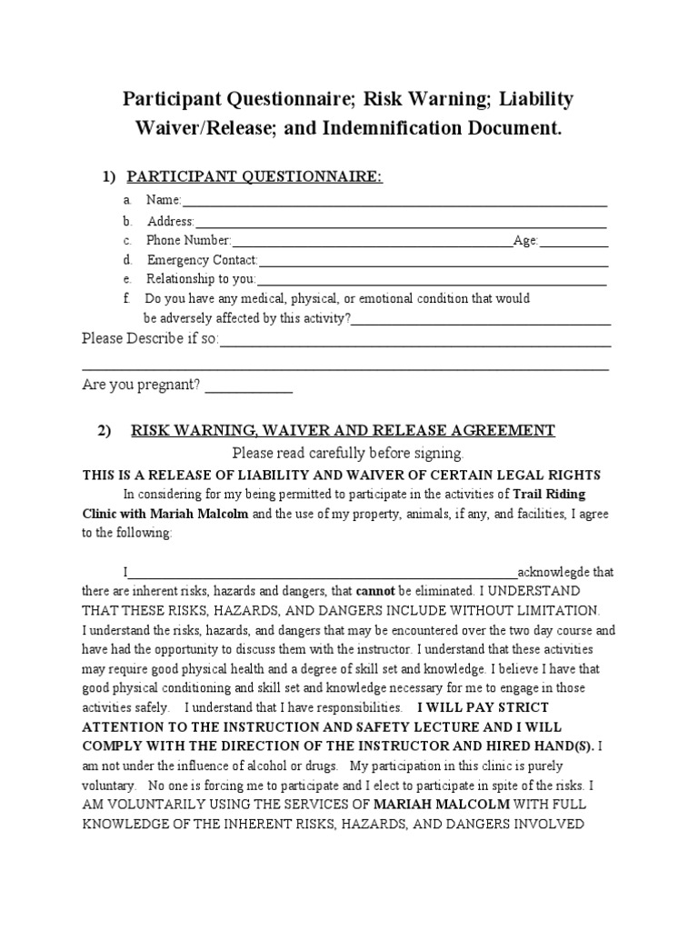 Alcohol Waiver Form Template | PDF | Risk | Vaccines