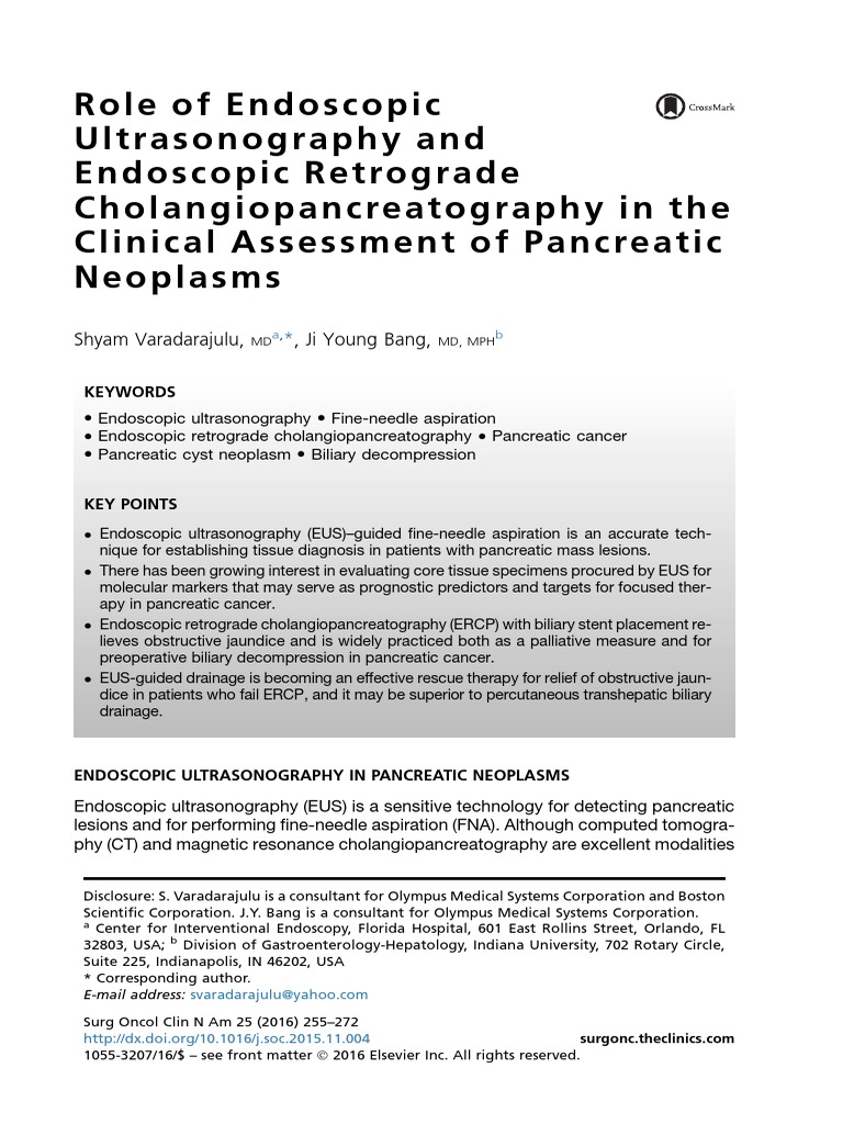 Role of Cpre en Tumores Pancreas 2016 | PDF | Pancreatic Cancer | Biopsy