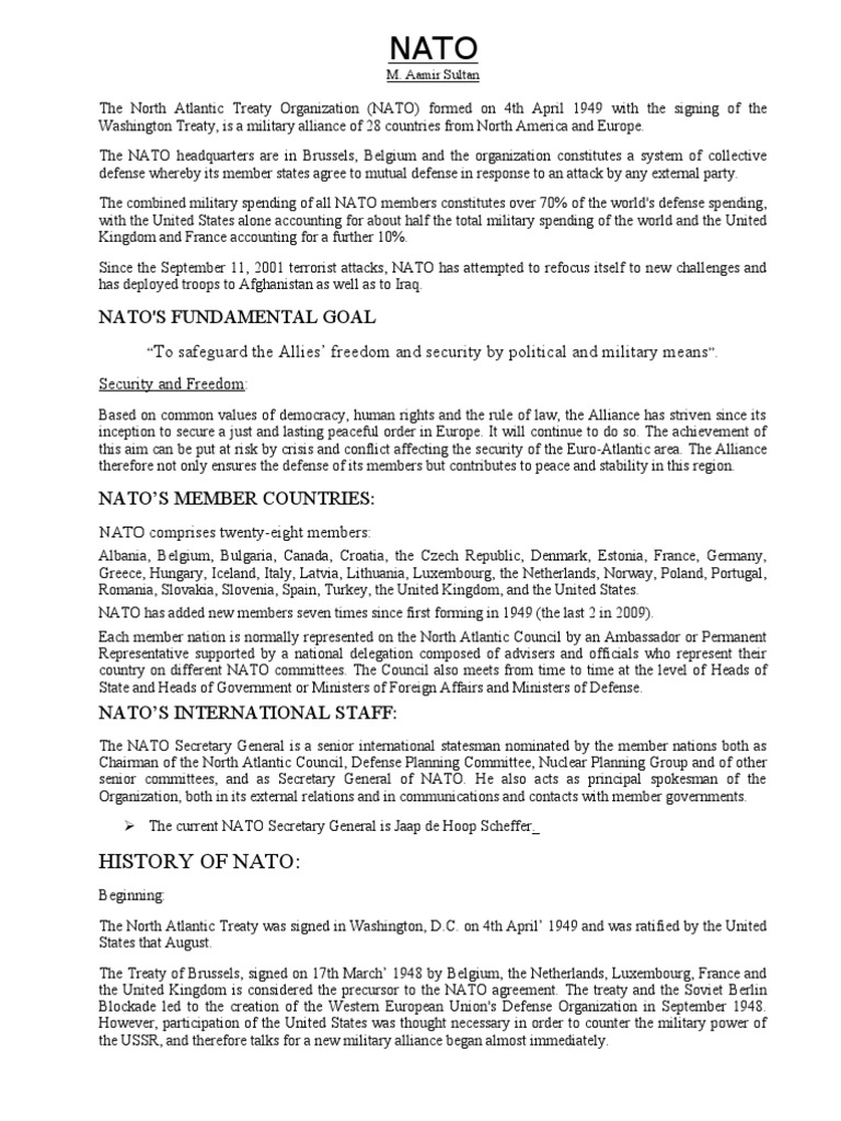 Nato (S) | PDF | Nato | Foreign Policy