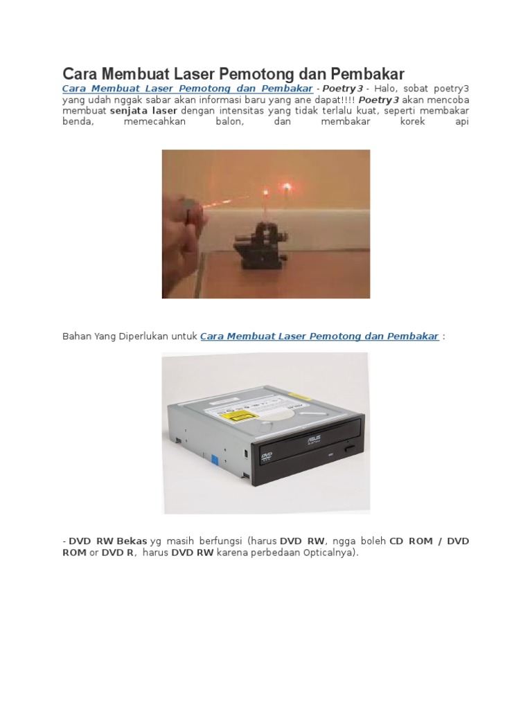 Membuat Laser Pemotong | PDF