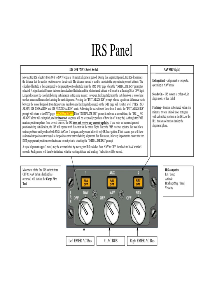 IRS Navigation Alignment Procedures | PDF | Longitude | Latitude