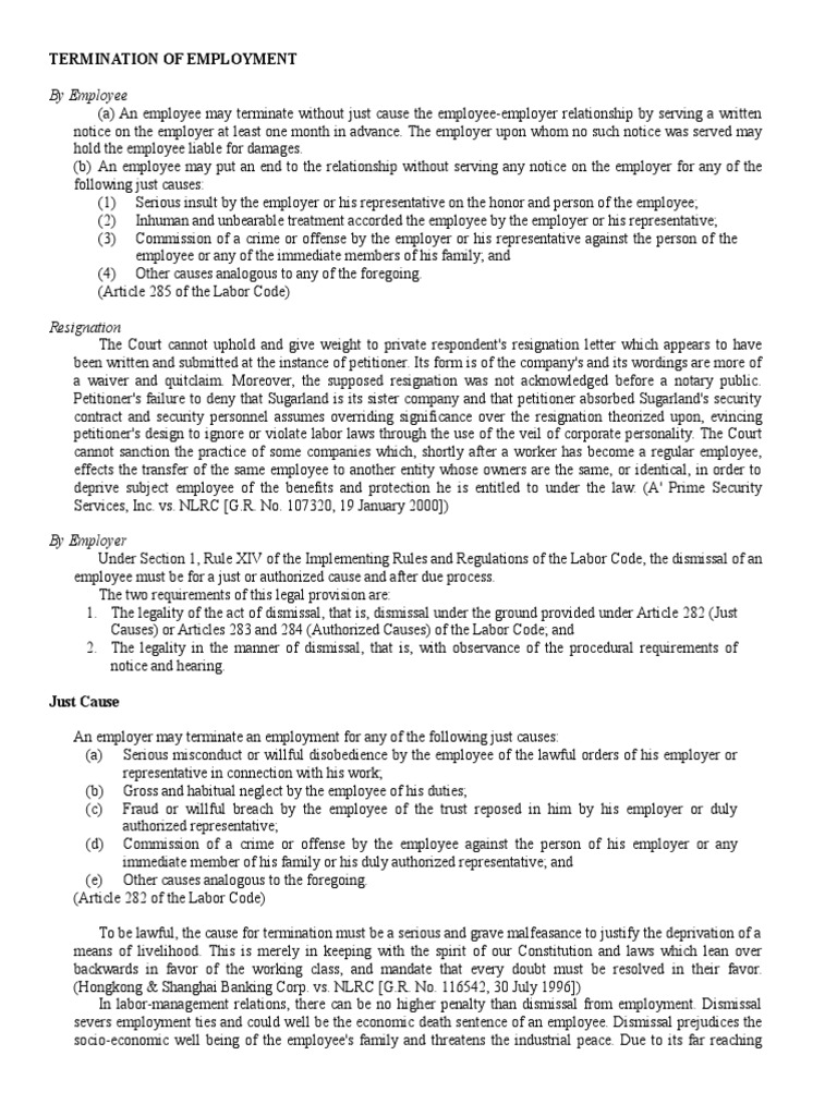 Termination of Employment | PDF | Sexual Harassment | Layoff