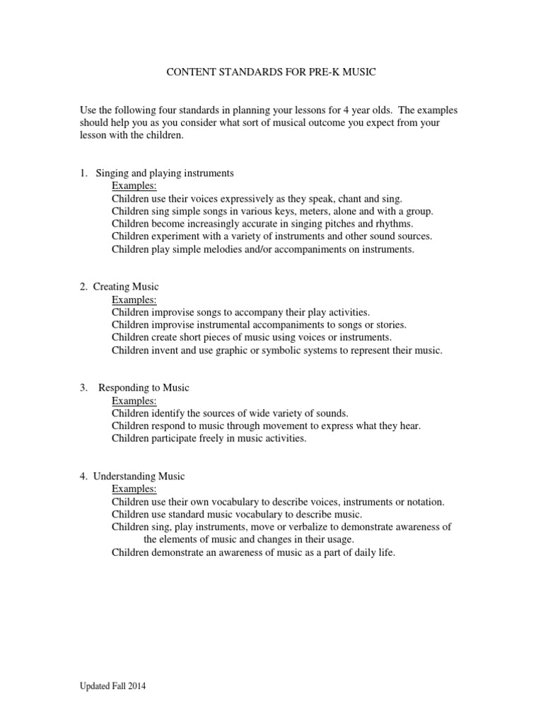 Pre-K Standards | PDF