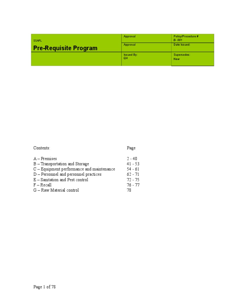 Complete Prerequisite Program v2 | PDF | Sanitation | Drinking Water