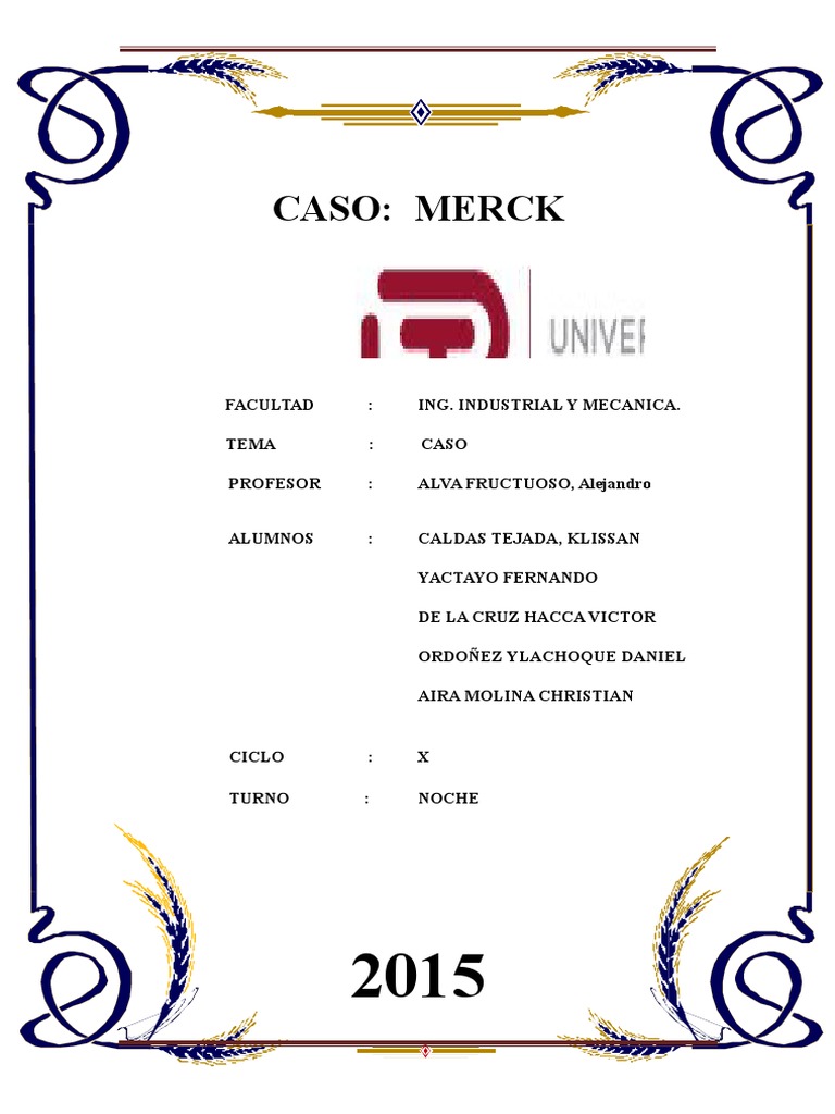 Caso Merck | PDF | Industria farmacéutica | Administración de Alimentos y Drogas