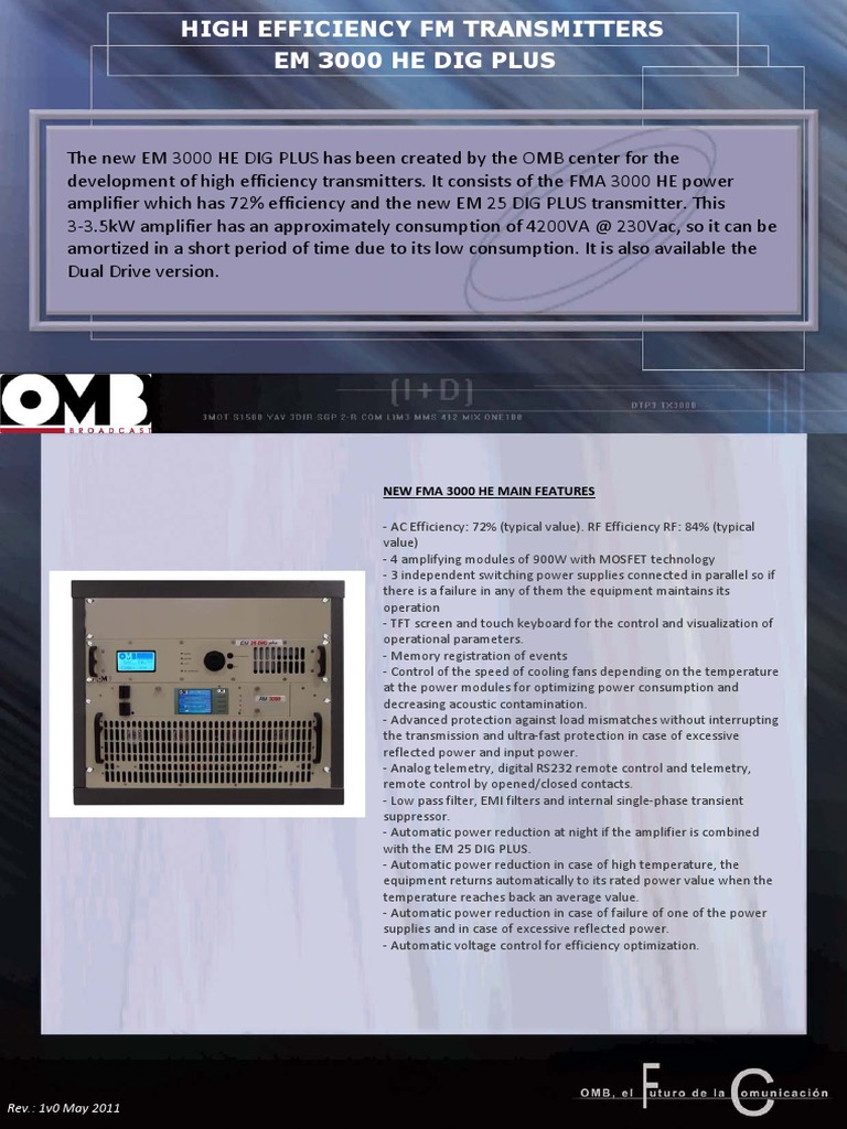 New Fma 3000 He Main Features: Rev.: 1v0 May 2011 | PDF | Amplifier ...