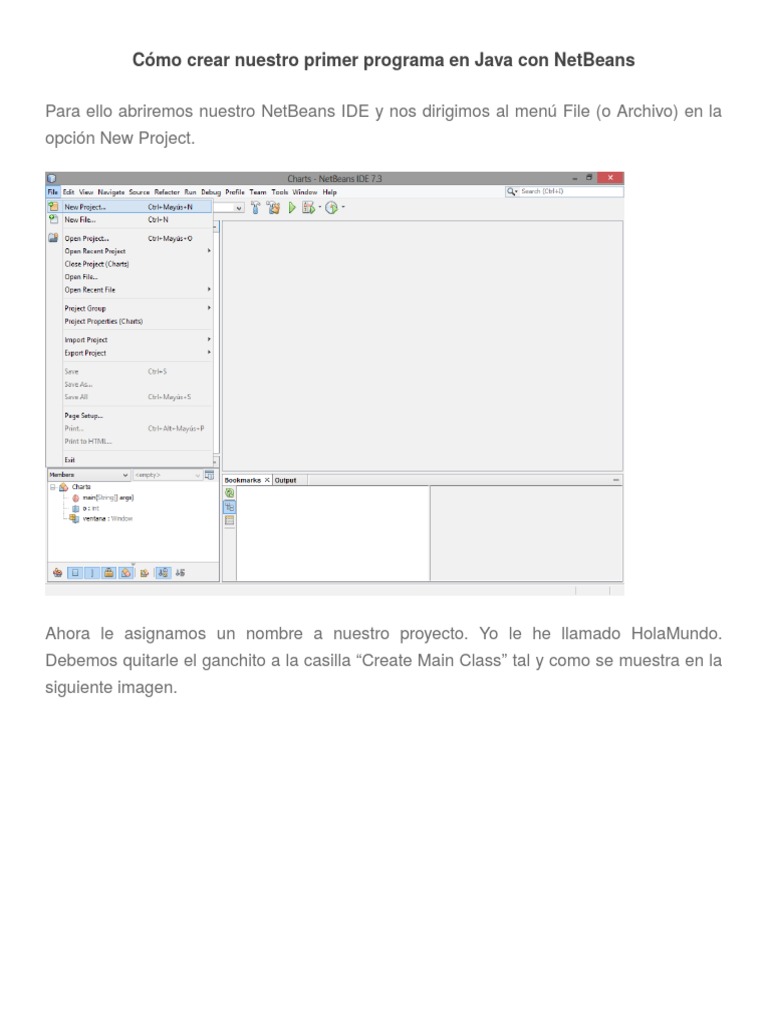 Cómo Crear Nuestro Primer Programa en Java Con NetBeans | PDF | Comillas | Java (lenguaje de ...