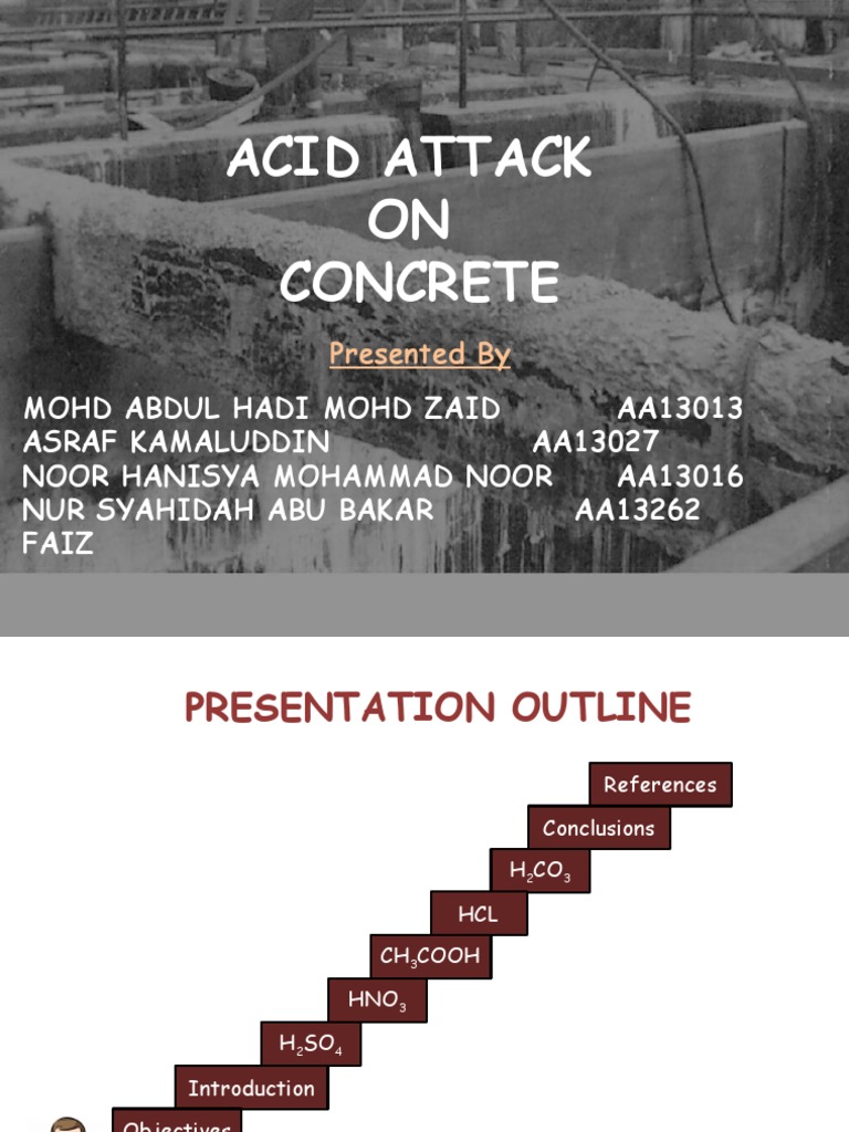 acid attack on concrete | Corrosion | Acid