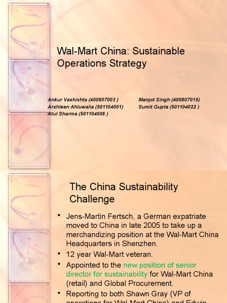 Wal-Mart China: Sustainable Operations Strategy | PDF | Walmart ...