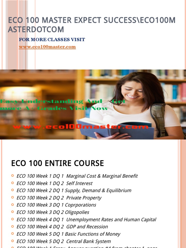 ECO 100 MASTER Expect Successeco100masterdotcom | PDF | Recession ...
