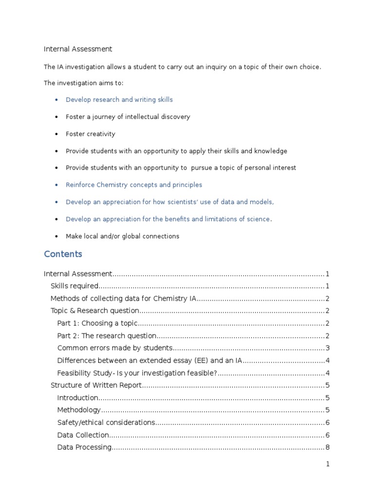 Internal Assessment - IB Chemistry | PDF | Coefficient Of Determination ...