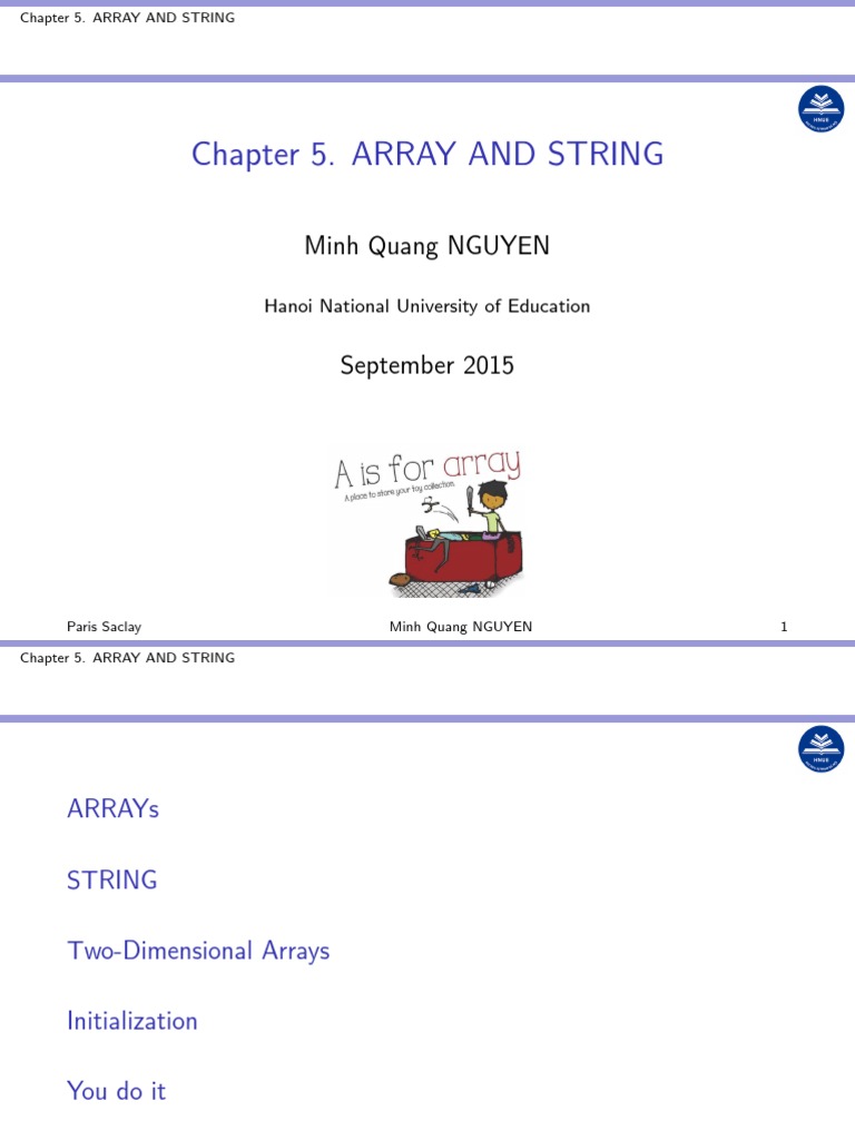 Chapter 5. Arrays and Strings | PDF | String (Computer Science) | Array Data Type