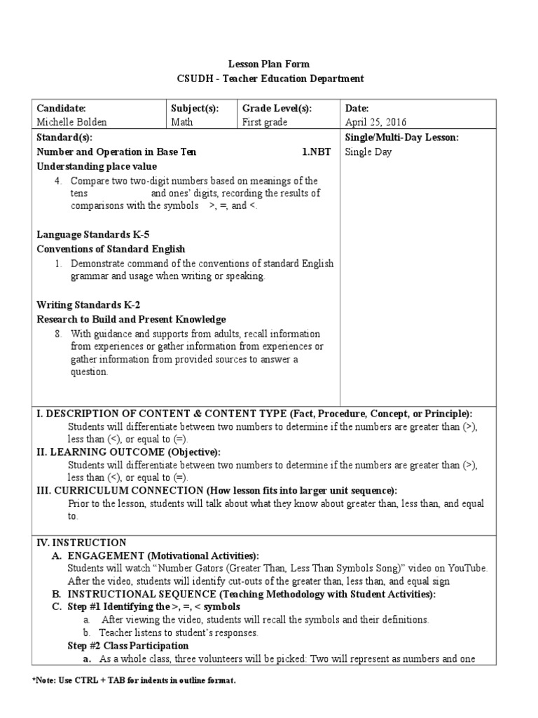 Math Lesson Plan Rough Draft | PDF | Lesson Plan | Applied Psychology