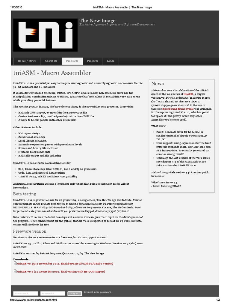 TniASM - Macro Assembler - The New Image | PDF | Computer Hardware ...