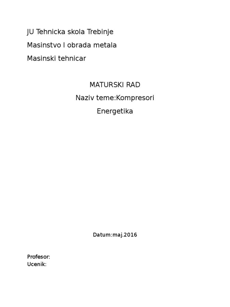 Maturski Rad | PDF