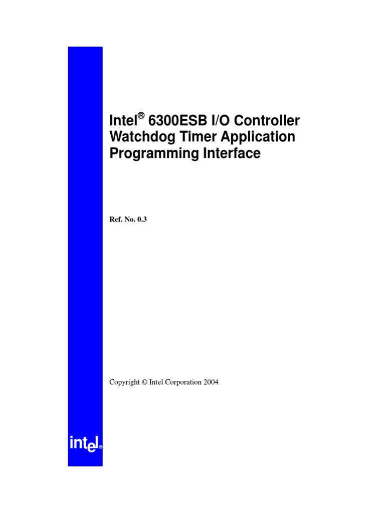 Intel 6300ESB I/O Controller Watchdog Timer Application Programming Interface | PDF ...