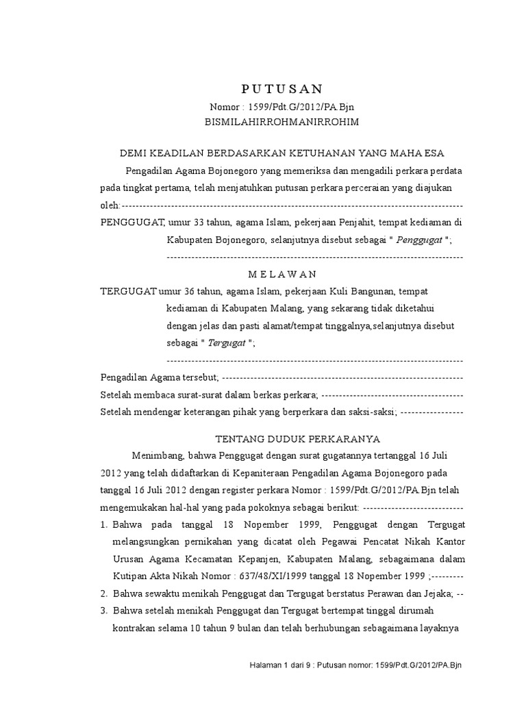 Contoh Putusan | PDF