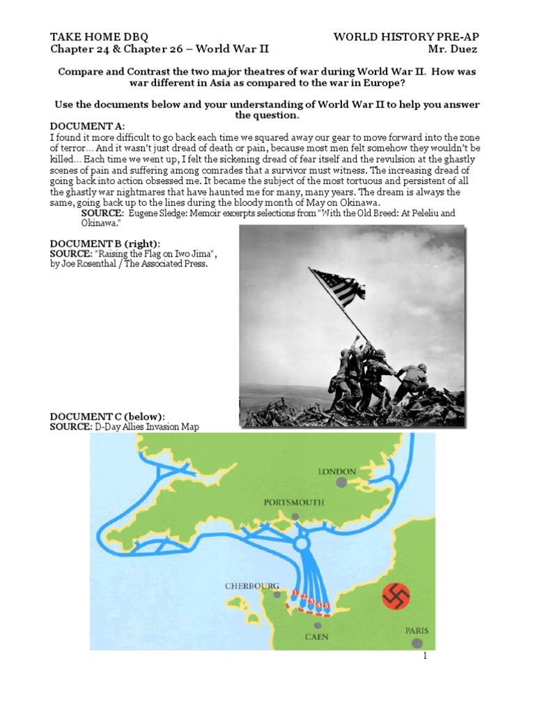 DBQ Theaters of WWII | PDF | World War II | Military