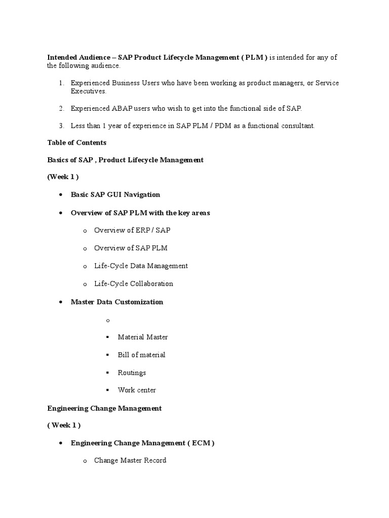 Sap PLM Training | PDF | Product Lifecycle | Information Technology ...