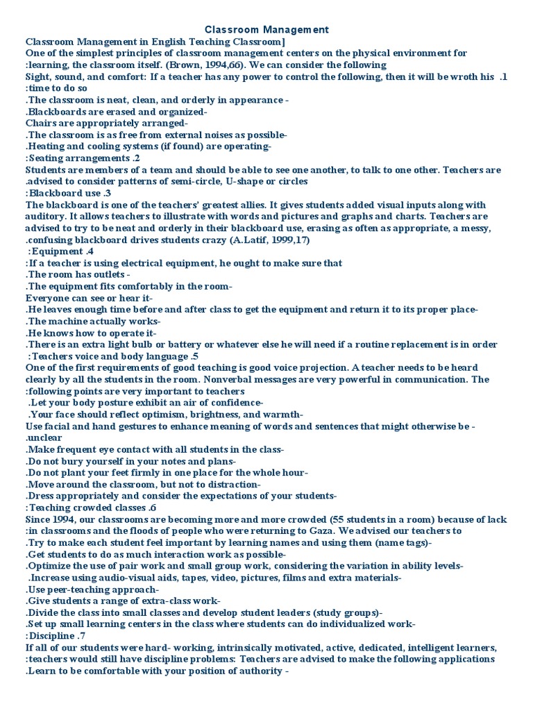 Classroom Management | PDF | Classroom | Classroom Management