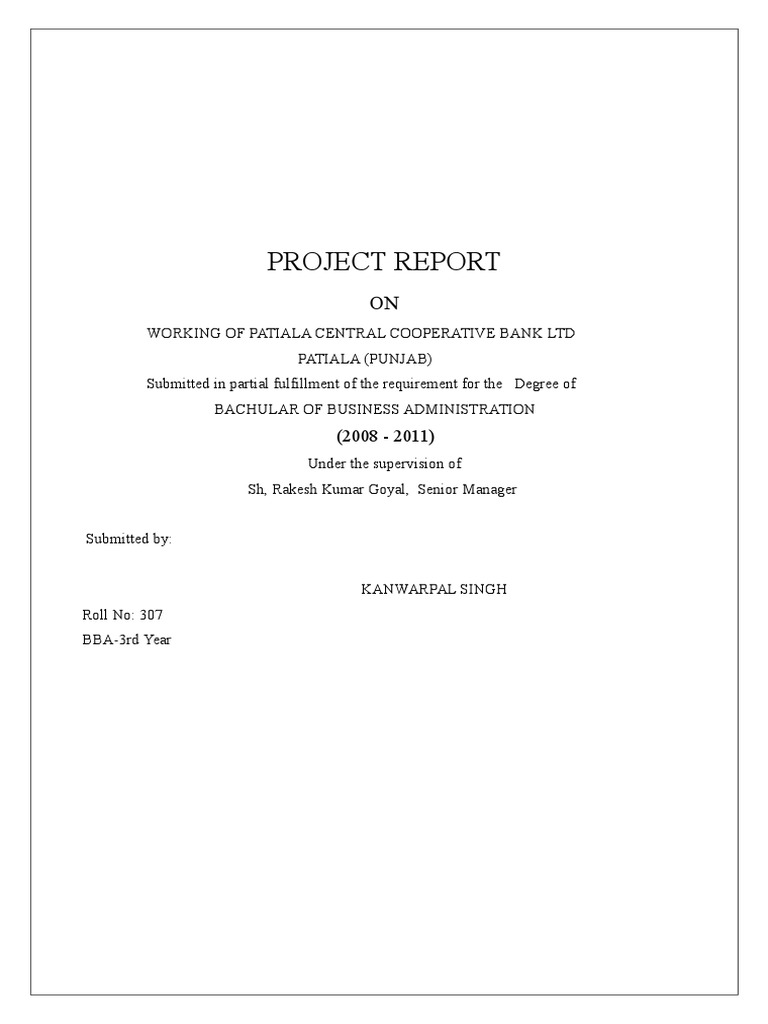 Project BBA | PDF | Banks | Deposit Account