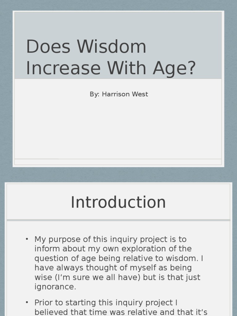 Does Age Influence Wisdom? Insights Explored | PDF