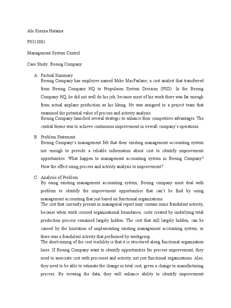Case Study Boeing SPM | PDF | Management Accounting | Cost Accounting