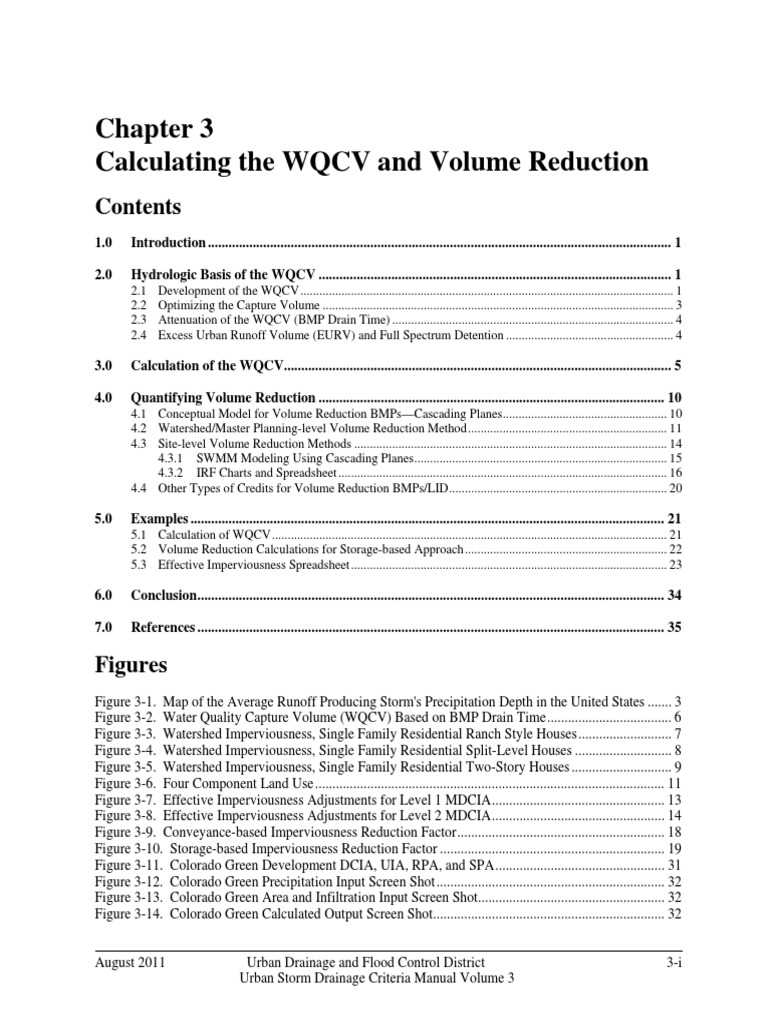 Quantifying the Water Quality Capture Volume and Calculating Volume ...
