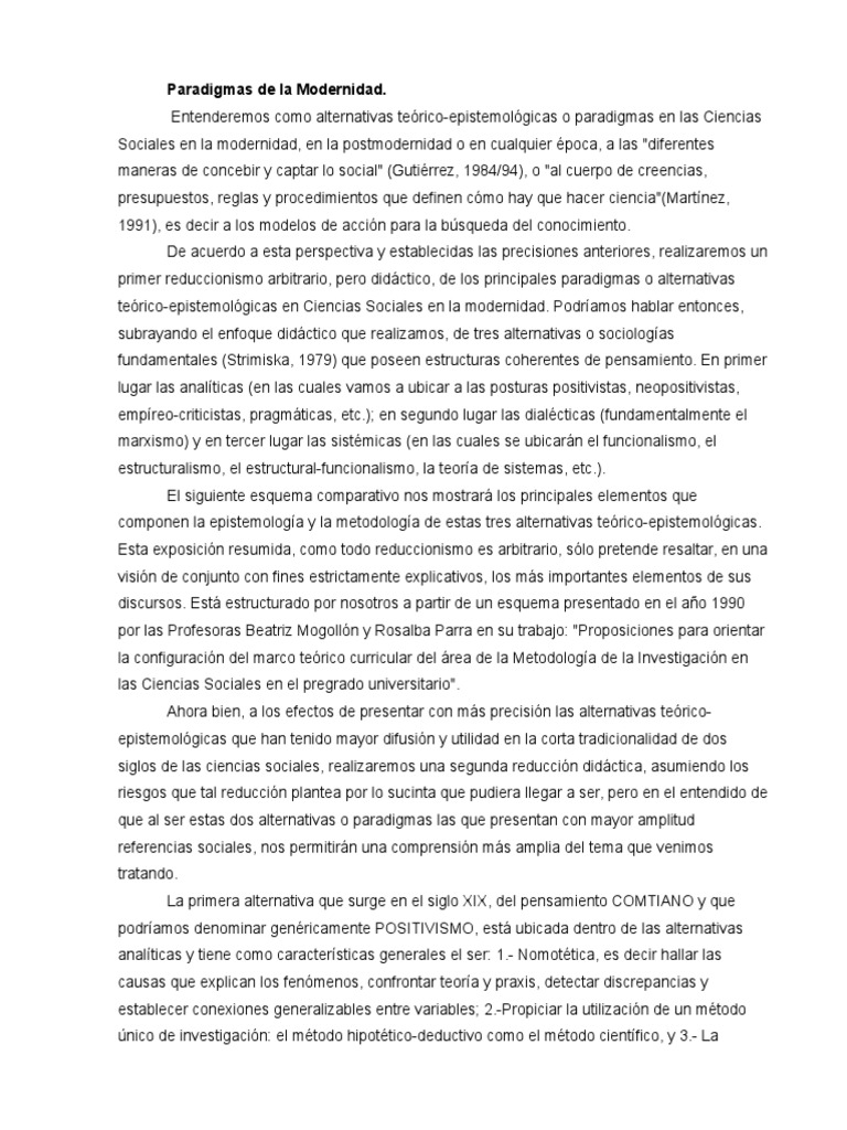 Paradigma de La Modernidad | PDF | Materialismo | Science