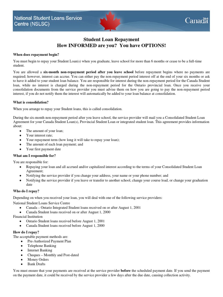 OSAP Loan Repayment Guide | PDF