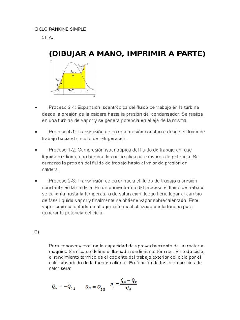 Ciclo Rankine Simple | PDF | Termodinámica | Química