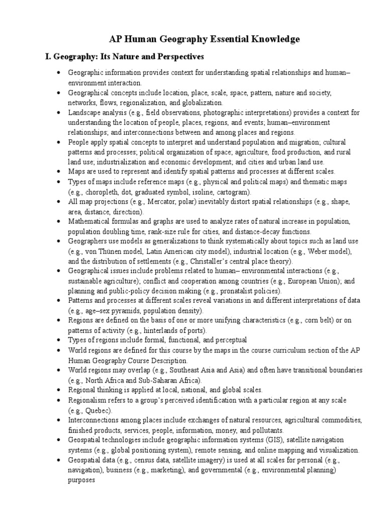 AP Human Geography Key Concepts Overview | PDF | Human Migration ...