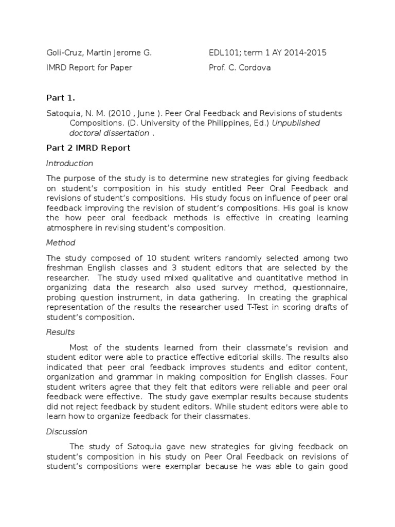 IMRD for Paper | Lecture | Competence (Human Resources)