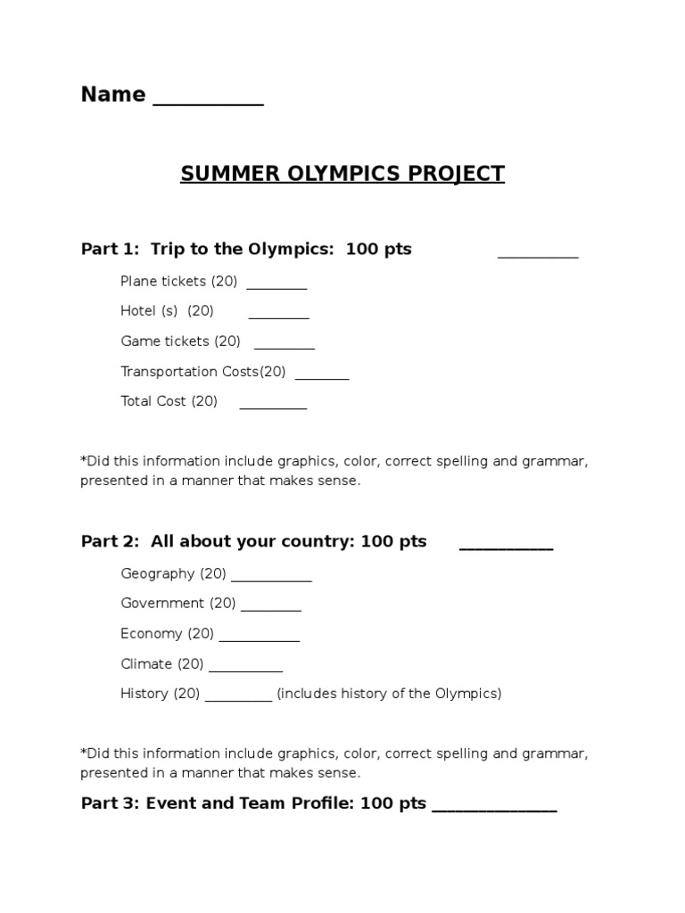Summer Olympics | PDF